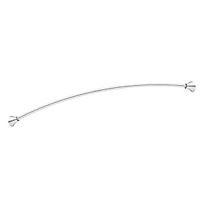 Moen Chrome 5-Foot Adjustable Tension Single Curved Shower Curtain Rod for Bathroom Shower, CSR2172CH
