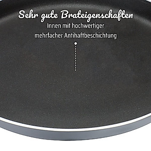 GSW Stahlwaren GmbH Crepe Pan with Spatula, Grey/Black, 26 x 2 cm, 0.7 Litre