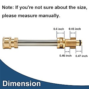 Raincovo Replacement for Pressure Washer Gun Adapter Ryobi, Portland, Greenworks, Husky, Replacement Wand with 5 Nozzle Tips, 1/4 Inch Quick Connector Silver