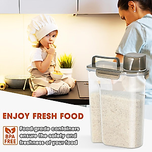 TBMAXS Rice Storage Container 10 Lbs, Airtight Food Dispenser with Large Spout and Cup for Rice, Cereal, Flour, Oatmeal, Pet Dog Cat Food Storage