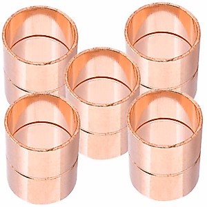 Angoily 15 Pcs Copper Air Conditioning Copper Tube Straight Connector Tubing Coupling Copper Coupling Brass Pushfit Fittings Straight Coupling Brass Fittings Isometric Copper Fittings