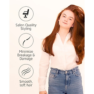 Ibiza Hair Round Boar Bristle Brush (EX5-80mm) | Lightweight with Reinforced Bristles & Cork Handle | Ideal for Loose Curls & Big Volume | Adds Texture & Shine for Medium to Long Styles