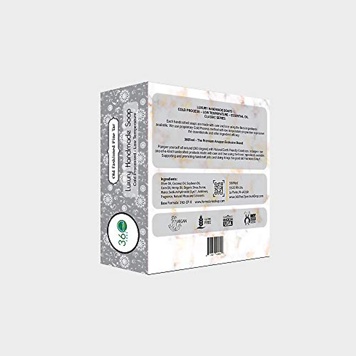 360Feel Old fashioned Pine Tar Soap exfoliant Handmade Man Soap - Made with real Tar and honey, Masculine fragrance