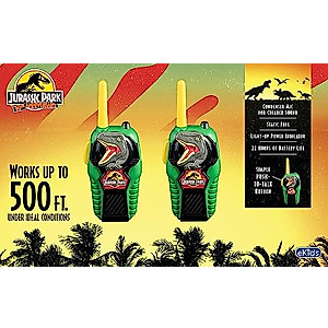 ekids Jurassic Park Toy Walkie Talkies for Kids, Indoor and Outdoor Toys for Kids and Fans of Jurassic Park Toys
