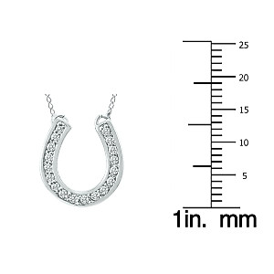 14k White Gold Diamond HorseShoe Pendant