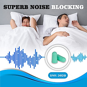 (50 Pair) Ear Plugs for Sleeping, Reusable Soft Foam Earplugs Noise Cancelling Sound Blocking Reduction Earplugs for Sleeping, Snoring, Concerts, Airplanes, Travel, Work, Loud Noise, 35dB Highest NRR