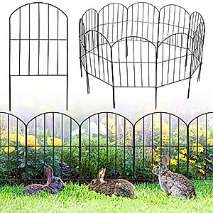 20 Packs Garden Fence Border, Rust-Proof Decorative Fences, 24in (H) x 21ft (L) Small Metal Animal Barriers Garden Edging, No Dig Fencing Panels for Outdoor Yard Patio Landscape Flower Bed