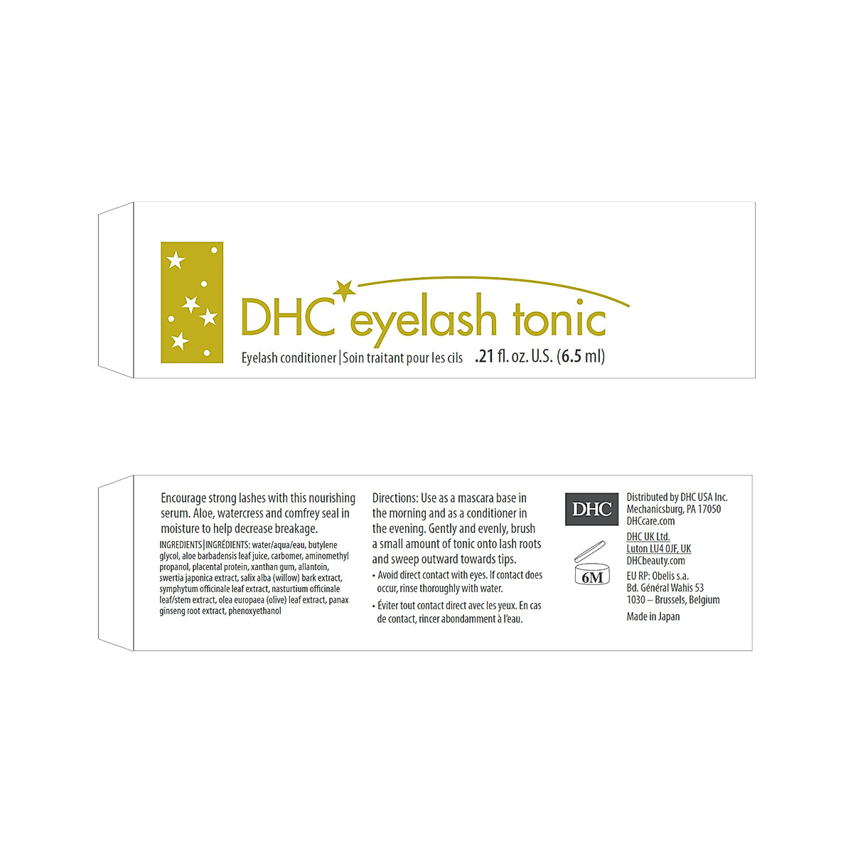 DHC Eyelash Tonic 2 pack, Strenghtening and Conditioning Eyelash Gel, Ideal for brittle lashes or post-extension care, 0.21 fl. oz.