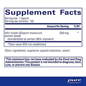 Pure Encapsulations Silymarin | Milk Thistle Extract Supplement for Liver Support and Antioxidant Activity* | 120 Capsules