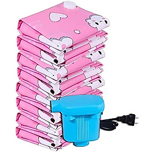 Vacuum Storage Bags Set Space Saver Bag With Pump Vacuum Sealer Bags Jumbo Large Medium Small Set (Color : Red)