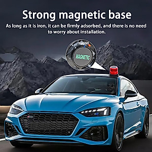 QXMH Solar Strobe Warning Light: Strong Magnetic Base Waterproof Traffic Light,Solar Safety Flashing LED Lamp for Construction, Traffic, Factory, Safety Sign, Crane Tower, Boat Navigation (Red)