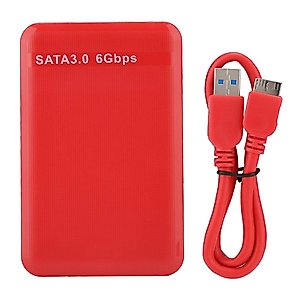 2.5inch USB3.0 SATA3.0 6Gbps Mobile Hard Disk Box Supports 3TB UASP Acceleration(红色)