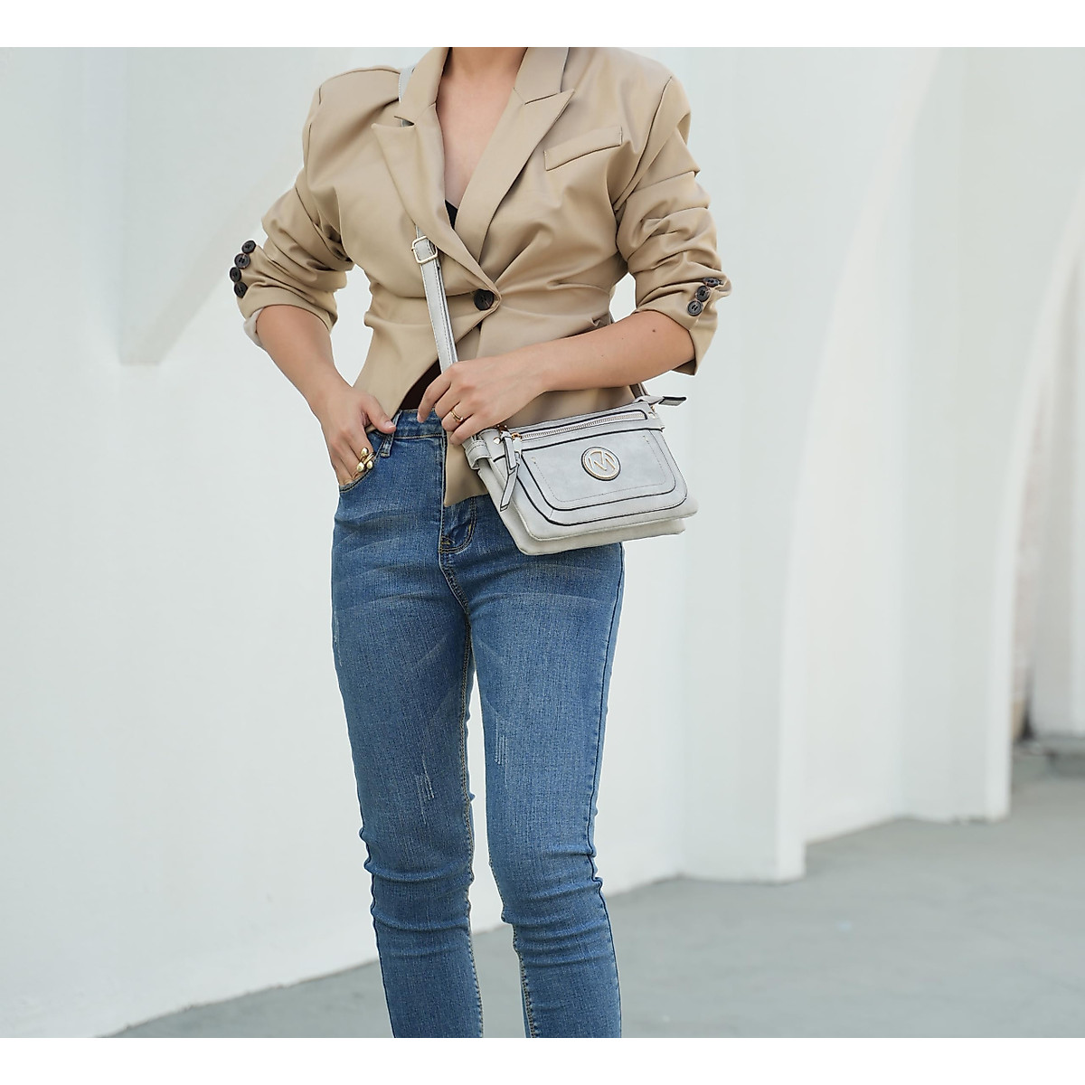 MKF Collection Crossbody bag for women, Adjustable Strap Vegan leather Shoulder Bag messenger Purse by Mia K