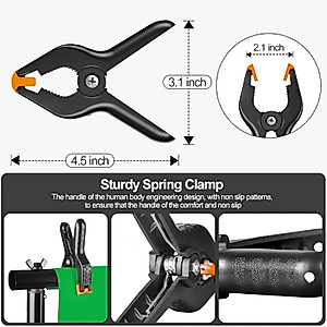 EMART 4.5 inch Heavy Duty Backdrop Clamp Kit-6 Spring Clamps, 8 Background Clip Holders for Muslin Stand, Canvas, Paper, Fabric, Chromakey Screen, Photo Studio, Photography Backdrops Support