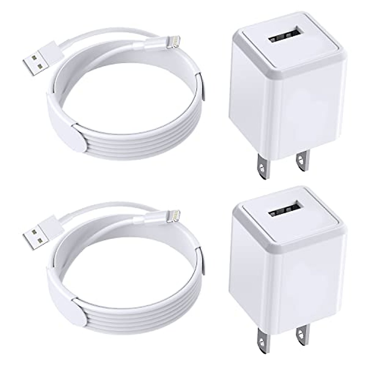 iPhone Charger [Apple MFi Certified] 2 Pack Apple iPhone Charging Lightning Cable Data Sync Cord with USB Wall Charger Block Box Travel Plug Adapter for iPhone 14/13/Pro/Max/XR/X/Xs/Max/8/Plus/AirPod