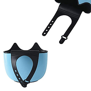 QTMY 2 PACK Cat Sponge Holder Basket with Buckle,Sink Faucet Caddy Hanging Drain Rack, Gadget Soap Brush Desk Pen Organizer for Kitchen Bathroom,Pink Blue