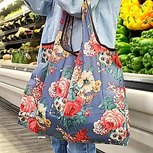 allydrew Large Foldable Tote Nylon Reusable Grocery Bag, Sushi