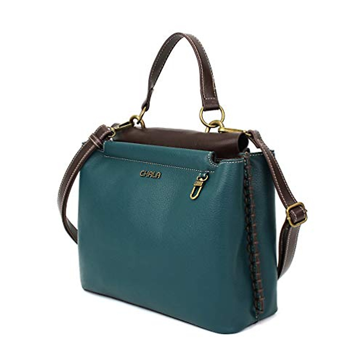 CHALA Charming Satchel with Adjustable Strap - Metal Dragonfly - Turquoise