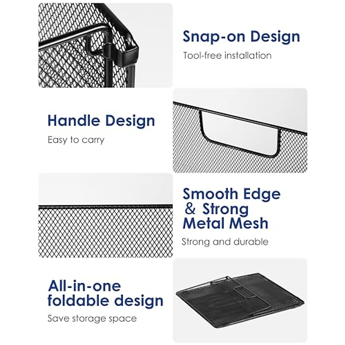 Housmile Hanging File Organizer, Foldable Mesh File Organizer, Hanging File Folder Organizer, Desk File Organizer, Letter Size File Box
