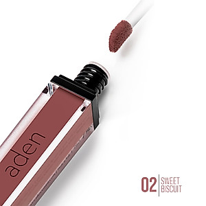 aden Tattoo Matte Lipstick - 7ML - Highly Pigmented - Provides Non-Shinny, Non Smudging and Velvety Finish – Water Proof Made in Italy (02 Sweet Biscuit)