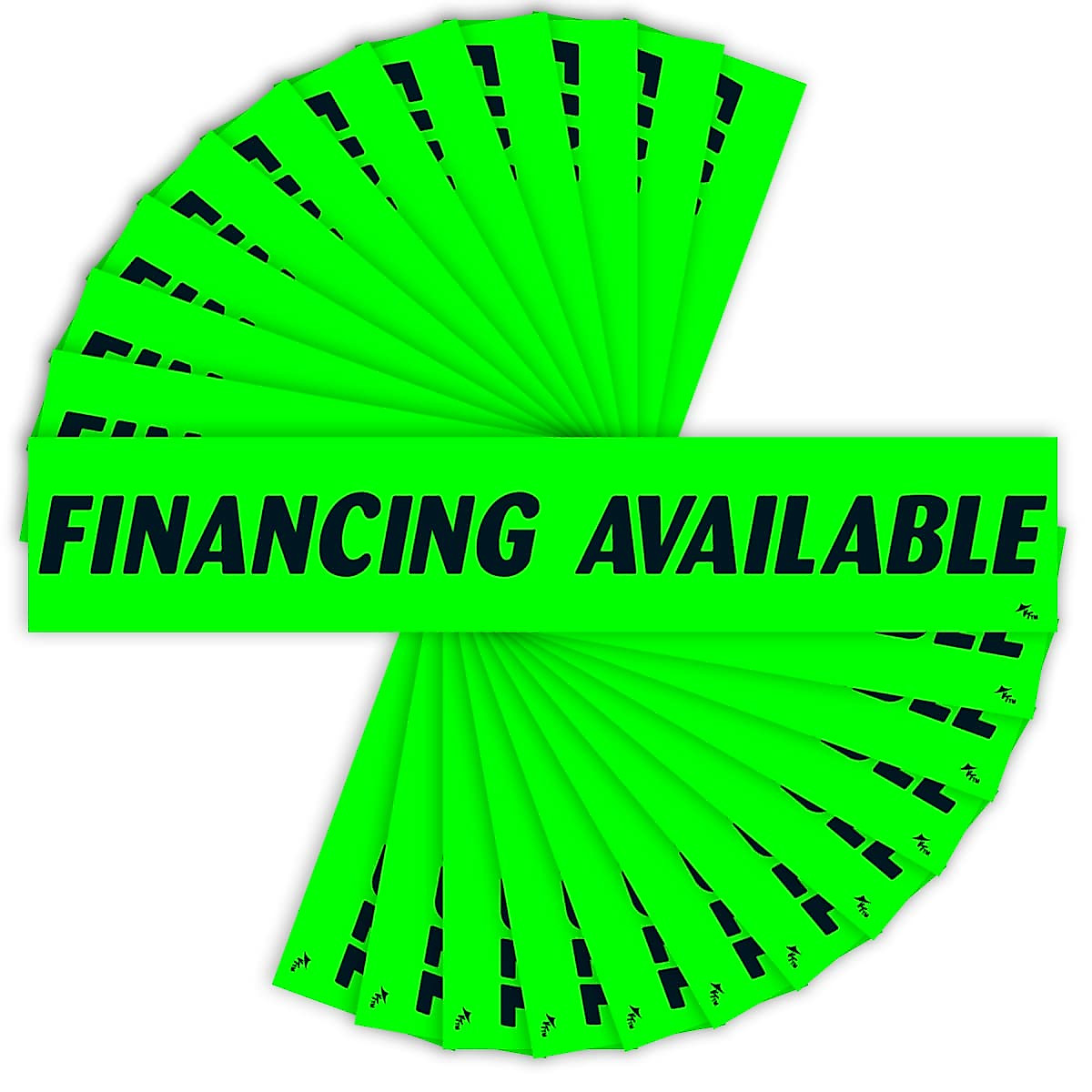 VERSA-TAGS 7.5" Black/Green Vinyl Number 11 Dozen Set Windshield Pricing & 1 Pack of Each of Extra Clean, Financing Available, Buy Here Pay Here 14.5" x 2.75" Sticker Windshield Auto Dealership