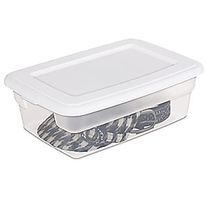 oky 12 Qt. Storage Box Plastic, White,16.88x11.50x5.88 Inches
