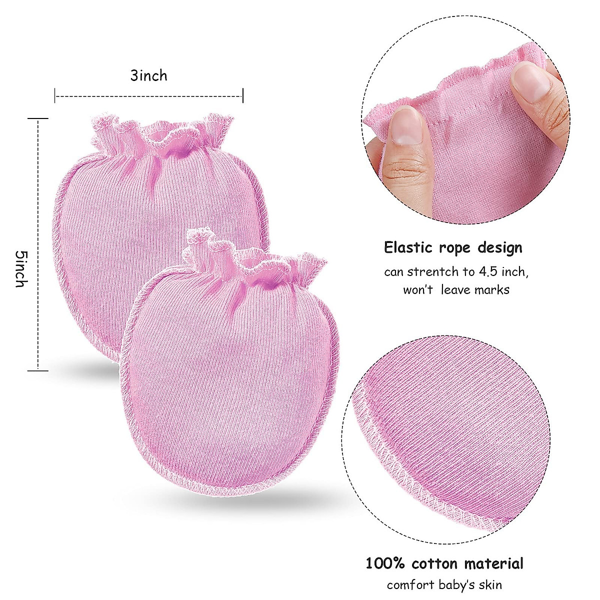 Geyoga 30 Pieces Baby Bow Knot Nylon Headband Newborn Baby Non Scratch Mittens Baby Non Slip Ankle Socks for New Born Baby