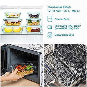 Vtopmart 8 Pack Glass Food Storage Containers with Lids, Glass Meal Prep Containers, Airtight Glass Bento Boxes with Leak Proof Locking Lids, for Microwave, Oven, Freezer and Dishwasher, BPA Free