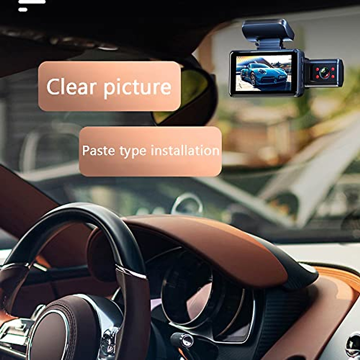 Mulcort Multi-Language Dual Lens Car Video Recorder Auto Dash Cam Car Camera Recorder Night Viewing Loop Recording DVR 170 Degree Wide Angle Car Camcorder