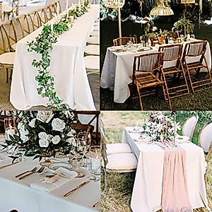 PlatolPro 6 Pack White Table Cloth Rectangle Table 60 X102 Inch White Table Cloths for Parties 6 Foot Manteles De Mesa De Tela para Fiestas Ideal for Wedding Receptions, Parties.（White, 6 Pack）