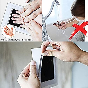 Baby Prints Handprint and Footprint Kit, Newborn Hand and Footprint Keepsake with 2 Safe Clean-Touch Inkless Ink Pad, Gift to New Parents or Baby Boys Girls Shower Registry
