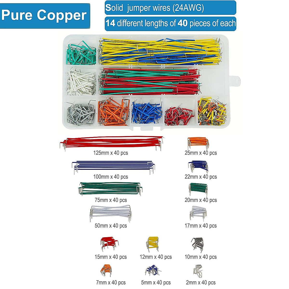 Testeronics 24AWG 560 PCS Jumper Wires Kit with 6PCS Tweezers for Arduino or Raspberry Pi,Breadboard Prototyping Solder Circuit,Electronics Experiment