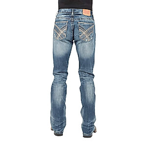 Stetson Men's 1014Rocker Fit Bootcut Jeans Blue 34W x 36L