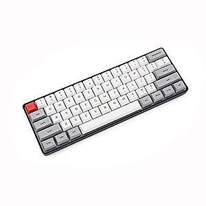 KXA Mechanical Keyboard Backlight Mechanical Gaming Keyboard 60% 61 Keys NKRO Gateron Gaming Keyboard for PC/Mac Gamer, Typist (Color : White, Size : Red Switch)