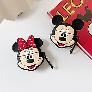 COCOMII Cartoon Case Compatible with AirPods 3 - Silicone, Slim, Matte, Cute Funny Animated, Anxiety & Stress Relief, Keychain Ring, Fingerprint Resistant, Anti-Scratch, Shockproof (Minnie Face)