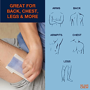 NO HAIR CREW Body Wax Strips – High Performance Wax Strips Made for Men, 20 strips & 4 soothing cleansing wipes