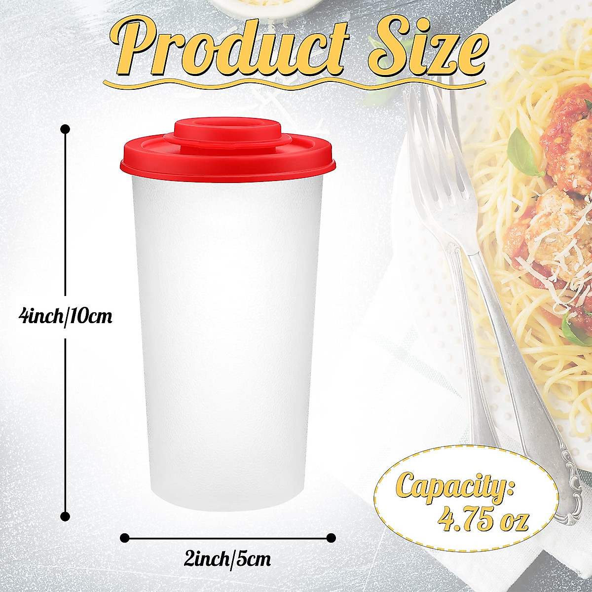 4 Pcs Salt and Pepper Shakers Set Large Salt Dispenser Camping Picnic Salt Shaker with Lid Plastic Salt and Pepper Shakers with Lids Picnic Salt and Pepper Jar Container for Salt Sugar Spice (Red)