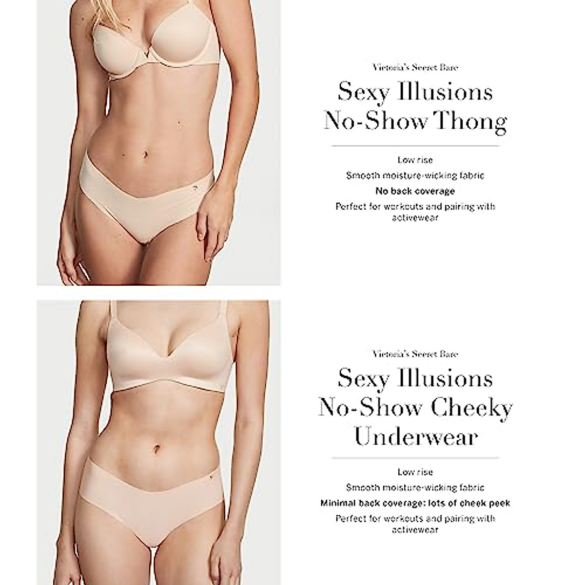 Victoria's Secret Smooth No Show Cheeky Hiphugger Panty, Underwear for Women, Mousse (XXL)