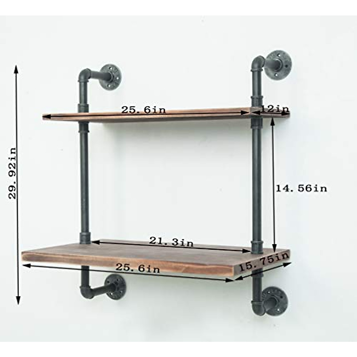 Black,Industrial Retro Wall Mount Iron Pipe shelves,Microwave Oven Rack- Wall mounted Microwave Oven Shelf Stand,Storage Organizer For Kitchen,Oven,Toaster,Utensils,Spice,Mits and more