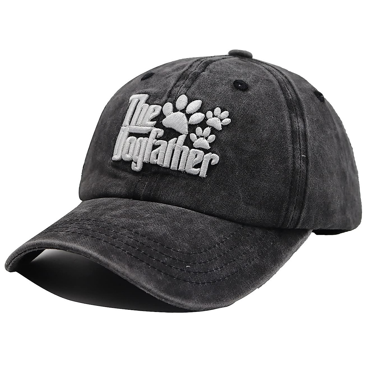 Dog Dad Gifts for Men, Embroidered The Dog Father Paw Hat, Adjustable Washed Denim Father's Day Pet Lovers Baseball Cap for Daddy Papa