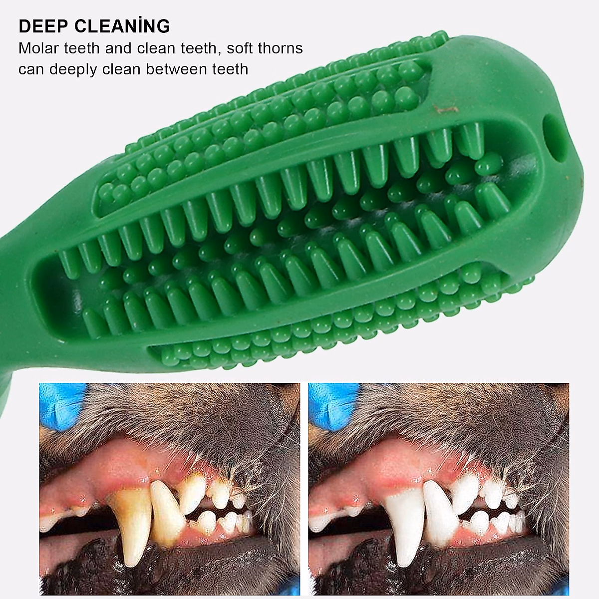 Dog Teether Dog Toothbrush Stick Teeth Cleaning Dental Educational Chew Toy TPR Pet Molar Rod Suitable for Dogs Dog Teeth Cleaning Stick(Green)