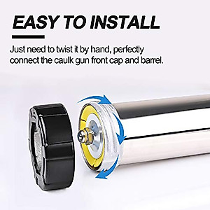 Sausage caulking gun Aluminum Front Cap, Durable Sausage Caulking Gun Aluminum Front Cover (Black-2Pack)