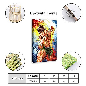 Baki The Grappler Hanma Anime Poster (23) Canvas Poster Bedroom Decor Sports Landscape Office Room Decor Gift Frame-style Frame-style12x18inch(30x45cm)