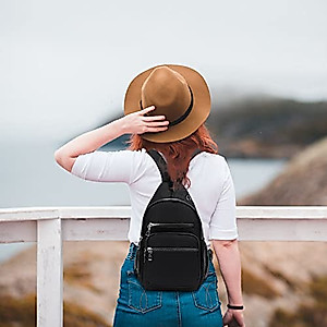 Peicees Zip-Off Small Backpack Purse For Women Waterproof Sling Bag Crossbody Chest Bag With Earphone Hole For Travel Hiking