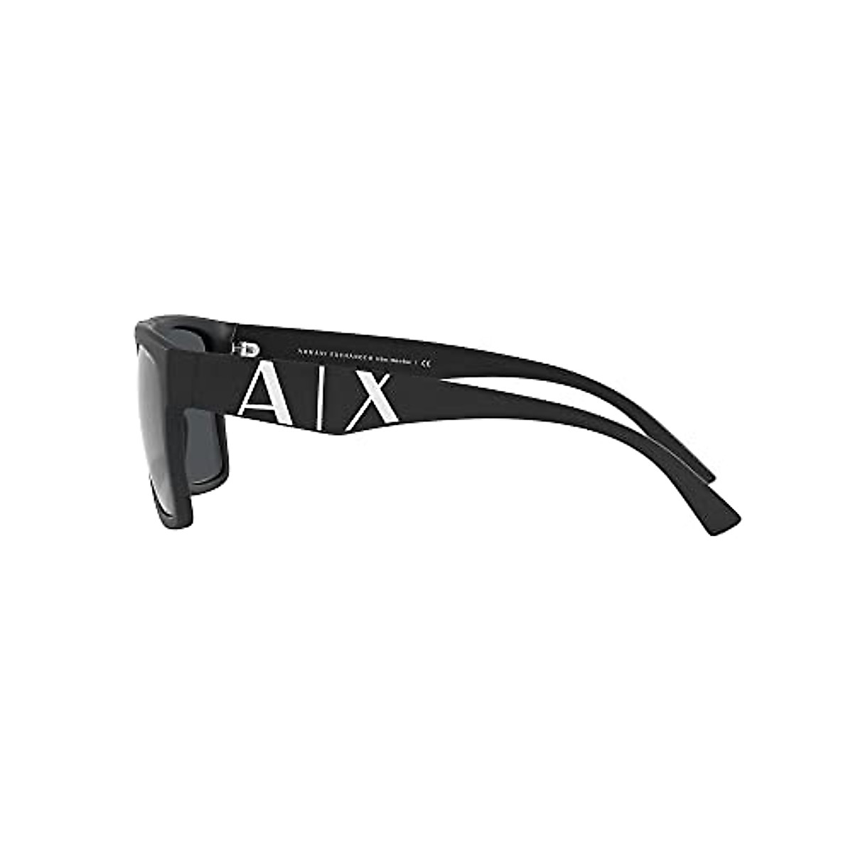 A|X ARMANI EXCHANGE Men's AX4113S Rectangular Sunglasses, Matte Black/Dark Grey, 55 mm