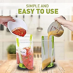 InfantLY Bright Baggy Rack Holder -Sandwich Holder, Food Storage Bags Clip, Best Opener for Freezer & Storage Baggie - Ideal Plastic Kitchen Gadget, No Hassle Cooking Solutions For a Clean Pour