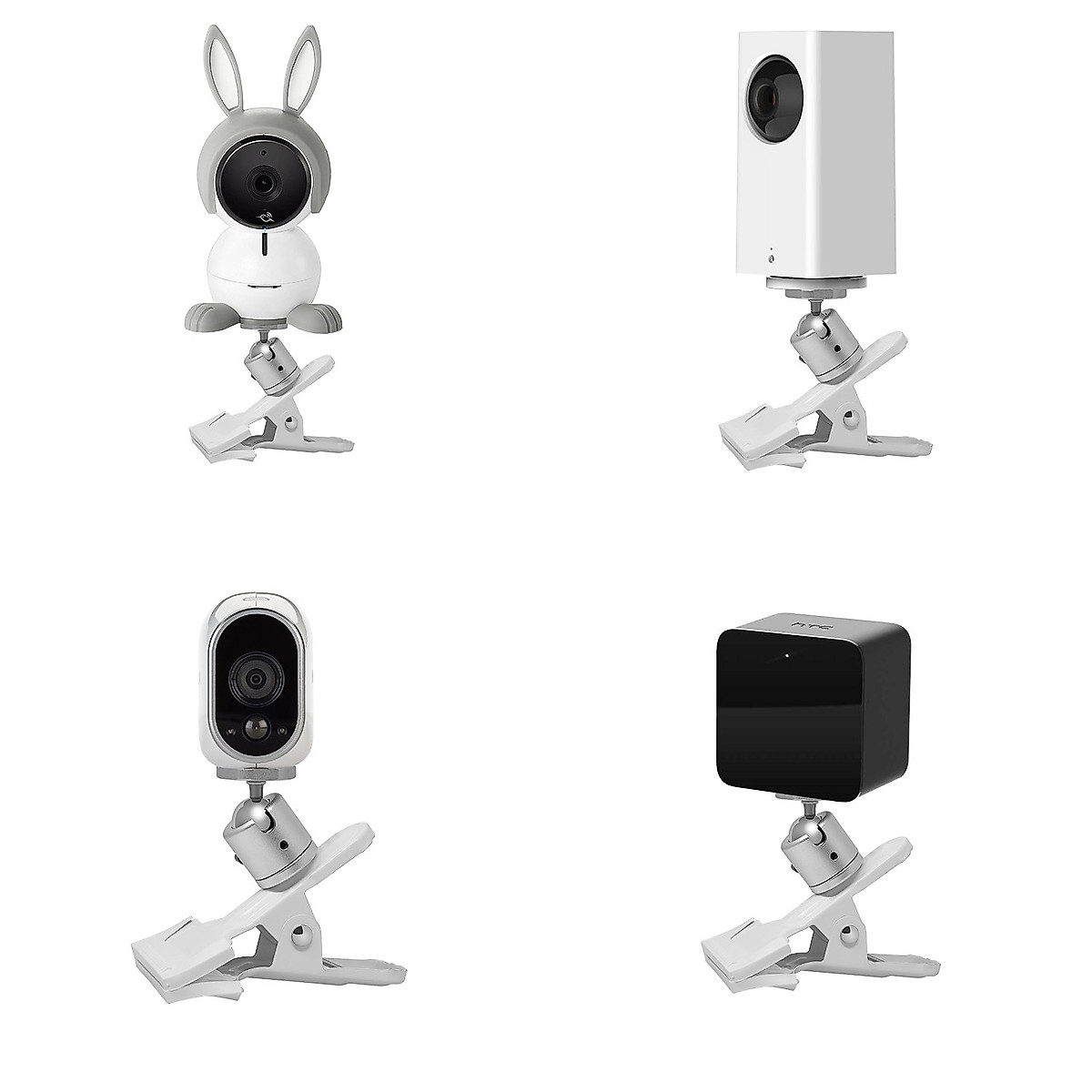 Metal Mount-Desk Rotating Clip Clamp Holder Stand with 1/4" Screw Ball Head for Wyze Cam V3/Pro,for Wyze Cam Pan/V3,for Oculus Sensor,for HTC Vive Base Station,for Arlo and Other Home Security Camera