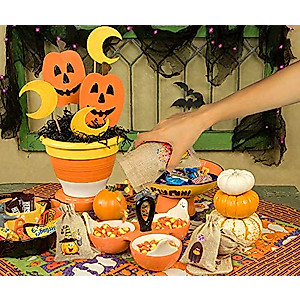 DIYASY 48 Pcs Halloween Burlap Gift Bags,Goodie Treat Bags with Drawstrings for Kids Halloween Party Favor
