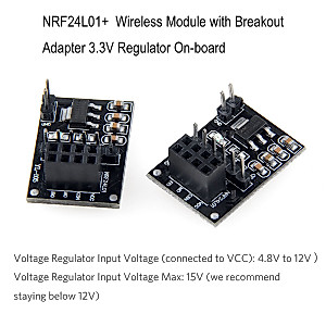 Makerfire 4pcs NRF24L01+ Breakout Adapter with on-board 3.3V Regulator for NRF24L01+ Wireless Module