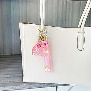 JEBBO Cute Elephant Keychain for Women Pink Animal Bag Charm Car Key Chain for Wallet Purses Backpack Key Ring…